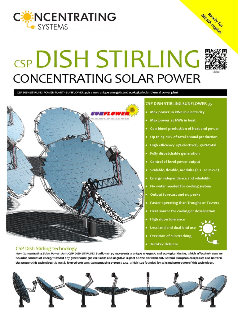 CSP Dish Stirling Power Plant Generates Electricity and Heat | PDF ...
