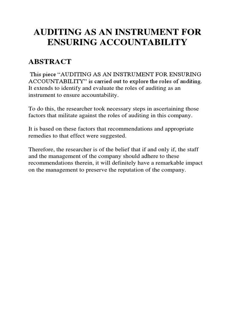 AUDITING AS AN INSTRUMENT FOR ENSURING ACCOUNTABILITY Shetty | Unduh ...