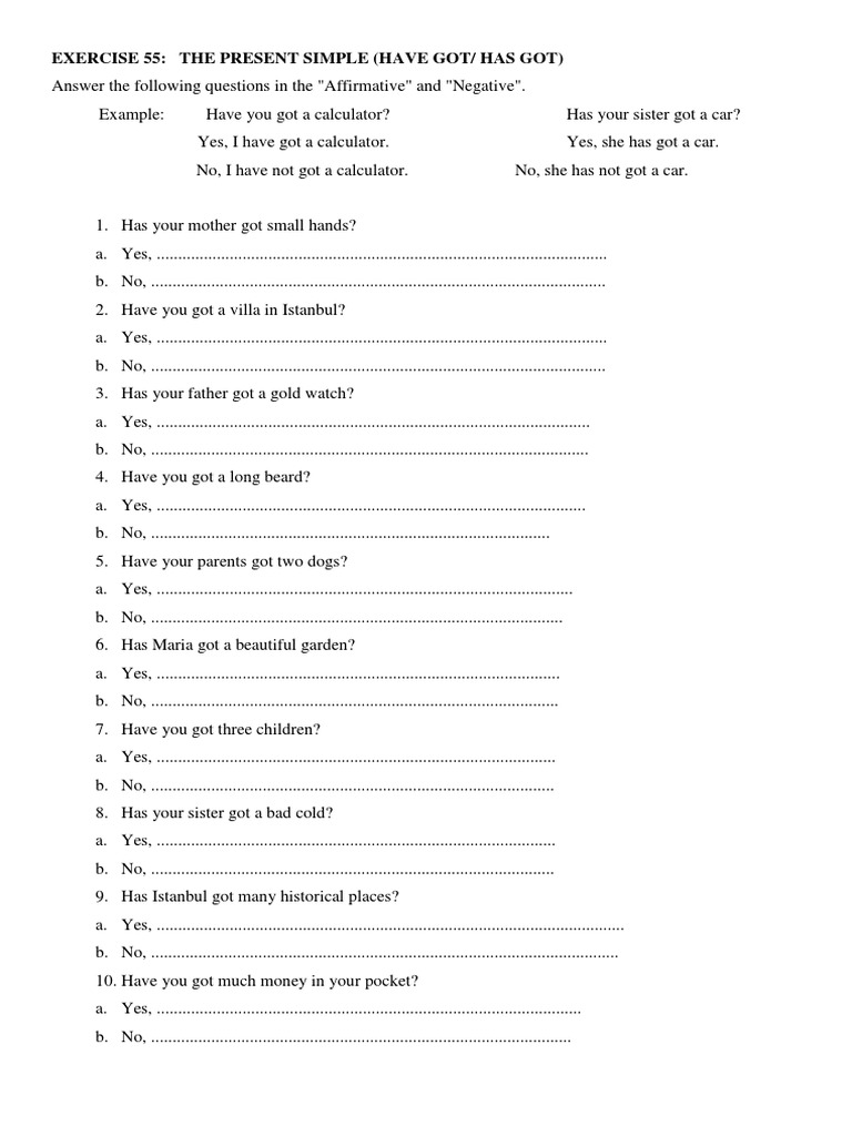 Present Simple Exercises for Practice | PDF | Question