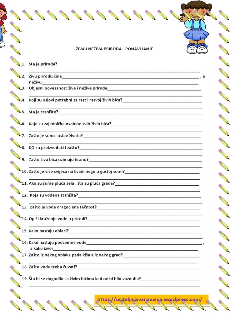 Ponavljanje Ziva I Neziva Priroda | PDF