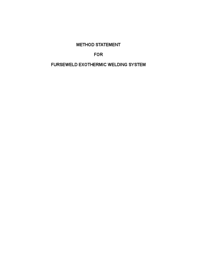 Furse Exothermic Welding Method Statement | PDF