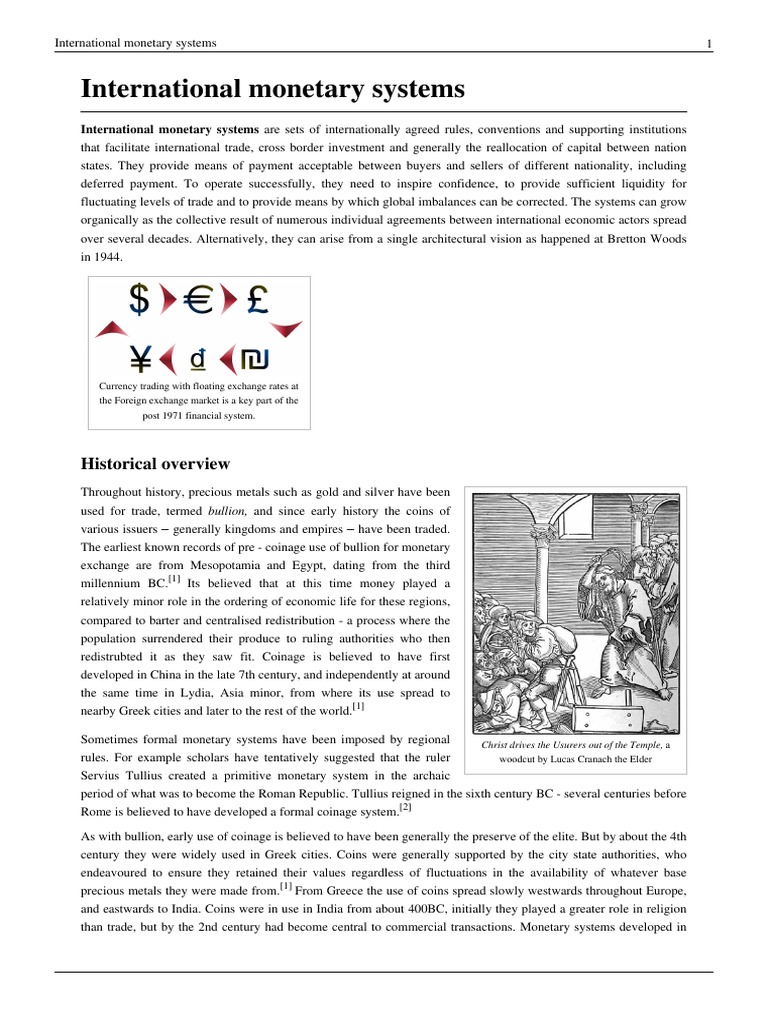 International Monetary Systems: Historical Overview | PDF | Bretton ...