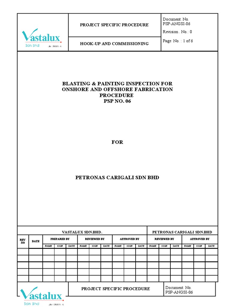 Blasting & Painting Inspection For Onshore and Offshore Fabrication ...