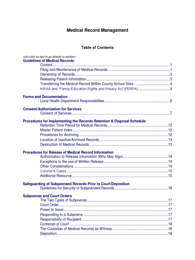 Arvo Li Medical Records Management | PDF | Medical Record | Health ...