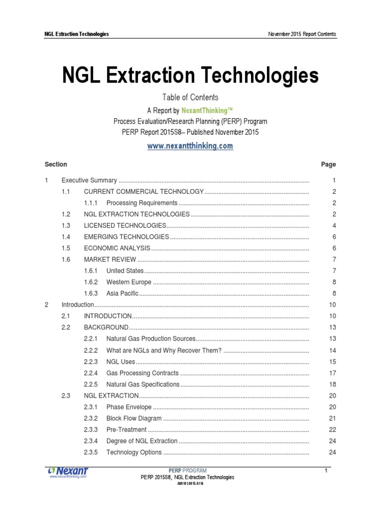 NGL Extraction Technologies | PDF | Natural Gas Processing | Natural Gas