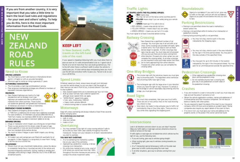 NZ Cycle Trail Road Rules | PDF | Traffic | Traffic Light
