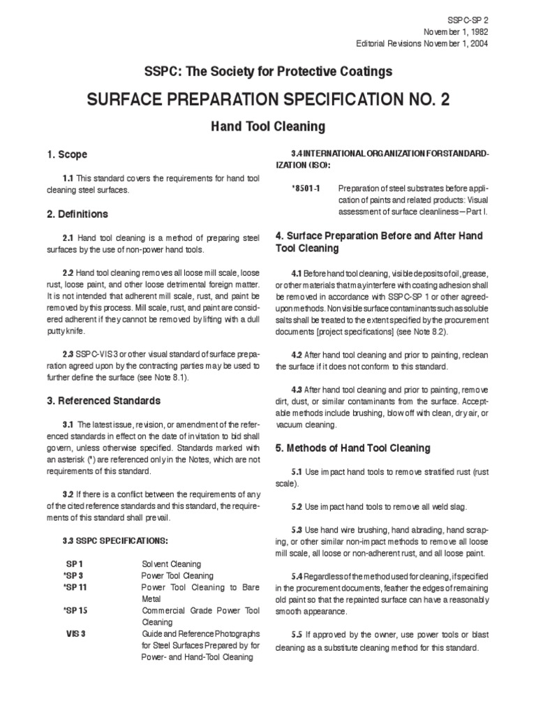 SSPC SP 2 2004 PDF | PDF | Rust | Paint