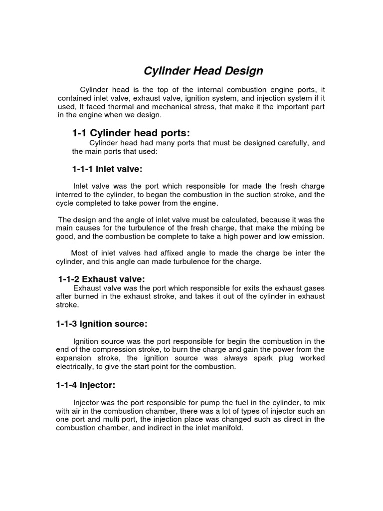 Cylinder Head Design | PDF | Internal Combustion Engine | Fuel Injection