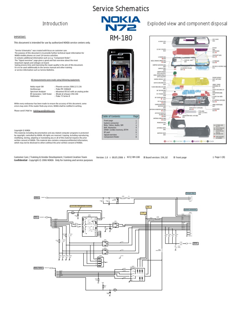 Nokia n72 rm180 Schematics PDF | PDF | Telecommunications Engineering ...