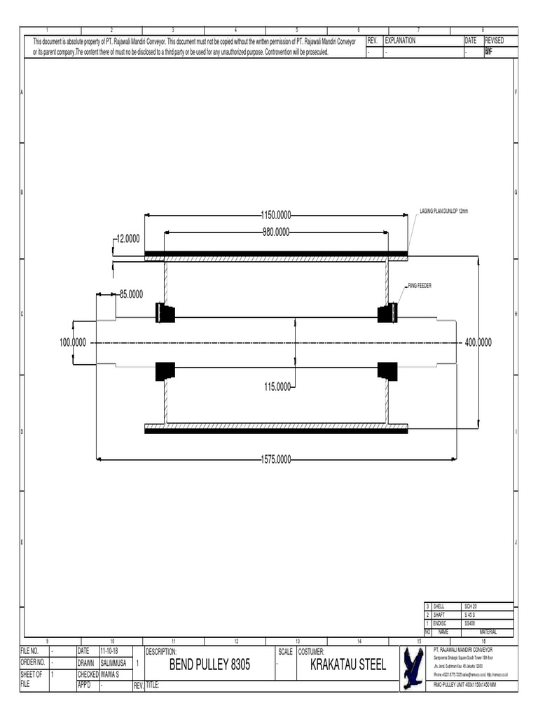 Rmc-Bend Pulley 400x1150x1757mm | PDF