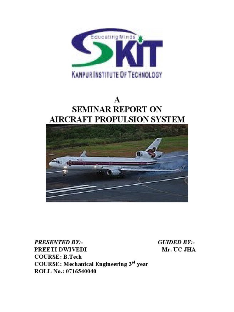 A Seminar Report On Aircraft Propulsion System | PDF | Jet Engine ...