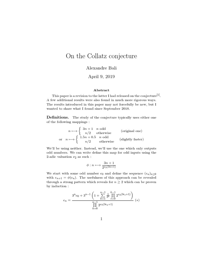 On The Collatz Conjecture | Download Free PDF | Logical Consequence ...