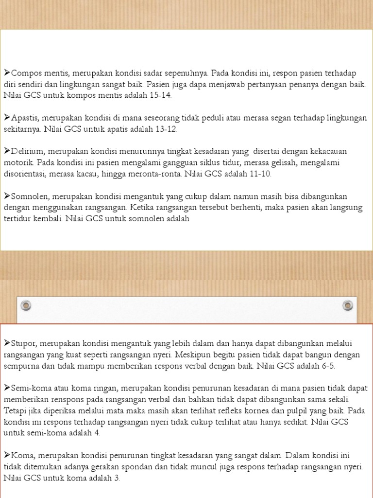 Nilai Gcs Dan Kategorinya | PDF
