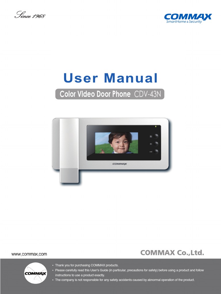 COMMAX CDV-43N User Manual | PDF | Liquid Crystal Display | Computer Monitor