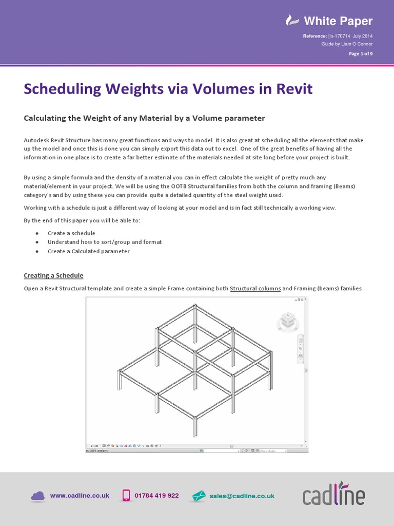 Scheduling Steel Weight in Autodesk Revit 2015 PDF | Download Free PDF ...