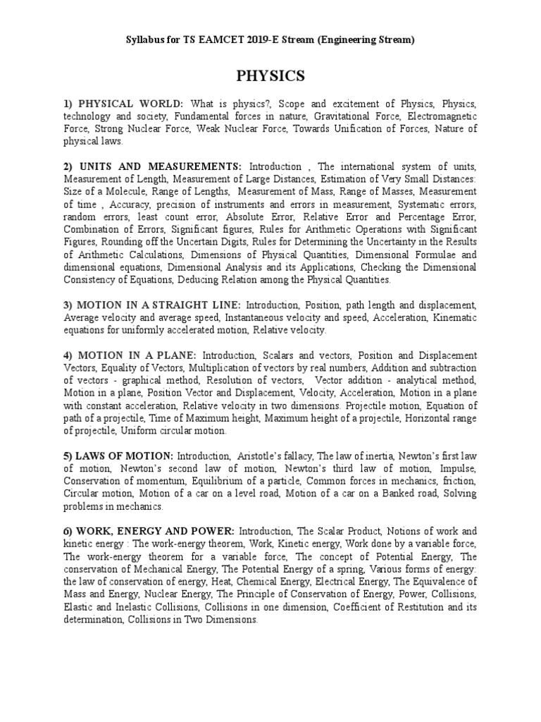 Physics Syllabus | PDF | Rotation Around A Fixed Axis | Collision