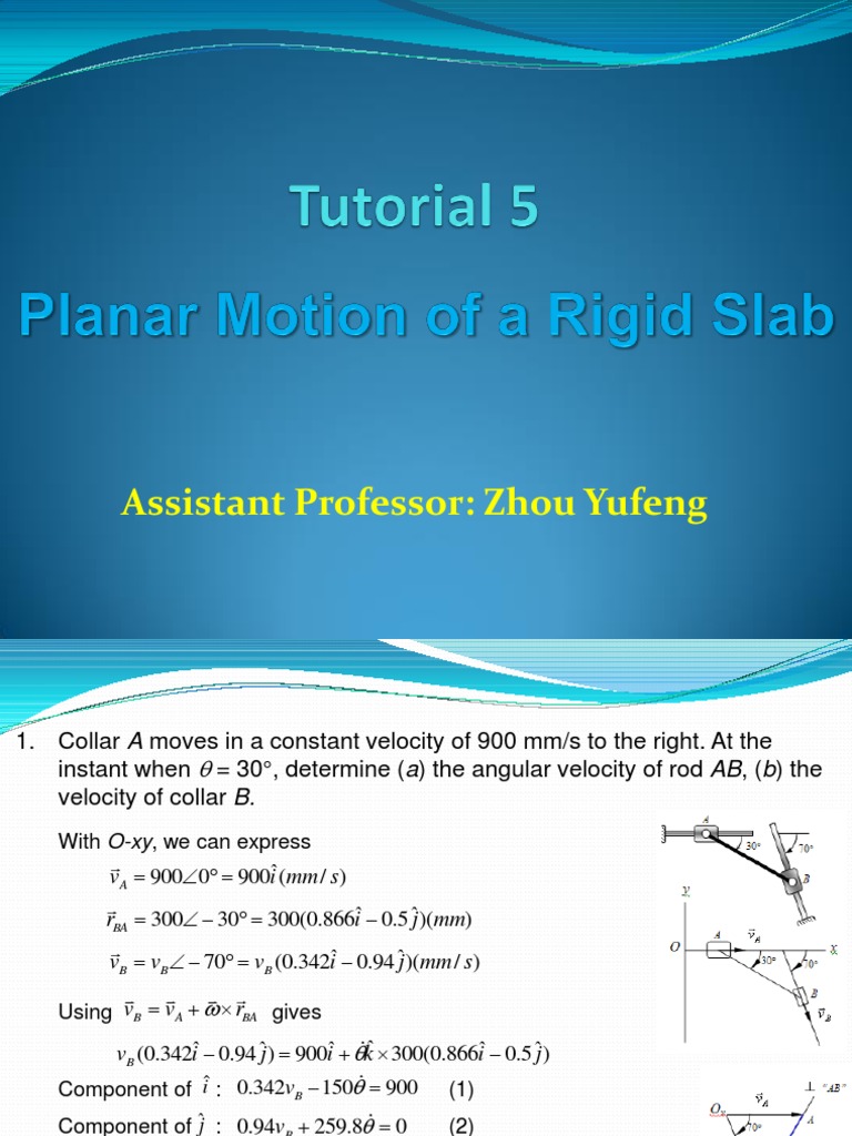 MA1001 Tutorial 5 | PDF | Velocity | Acceleration