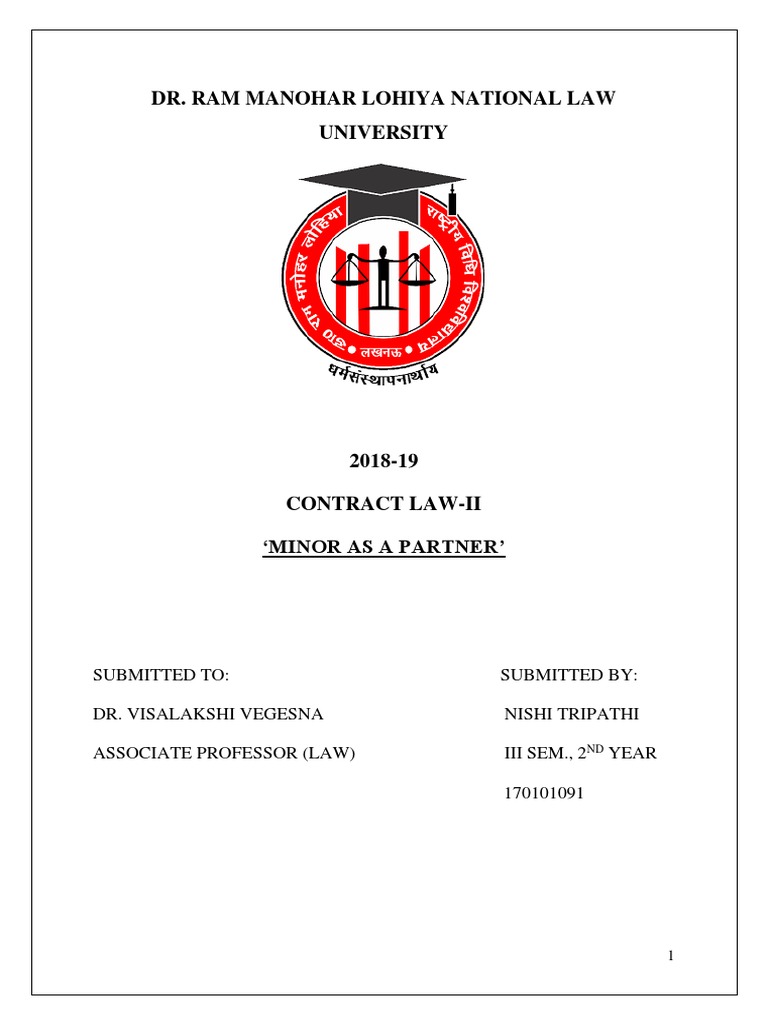 Minor As A Partner in Partnership Firm | PDF | Partnership | Government ...