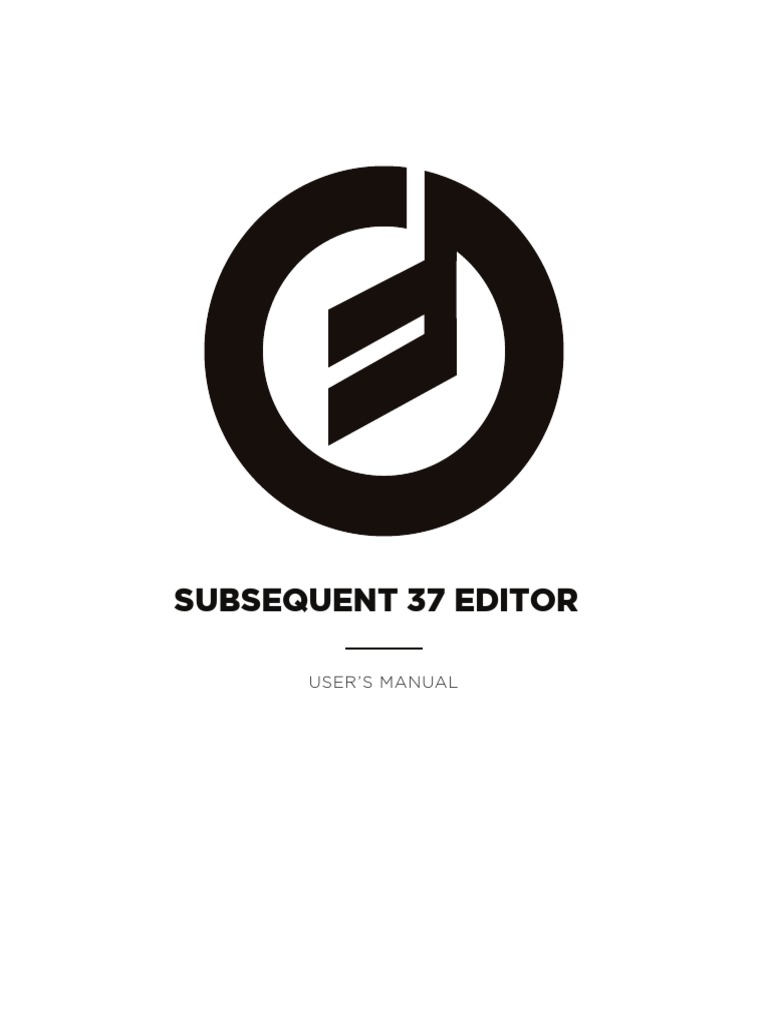 Subsequent 37 Editor Users Manual PDF | PDF | Computing | Software