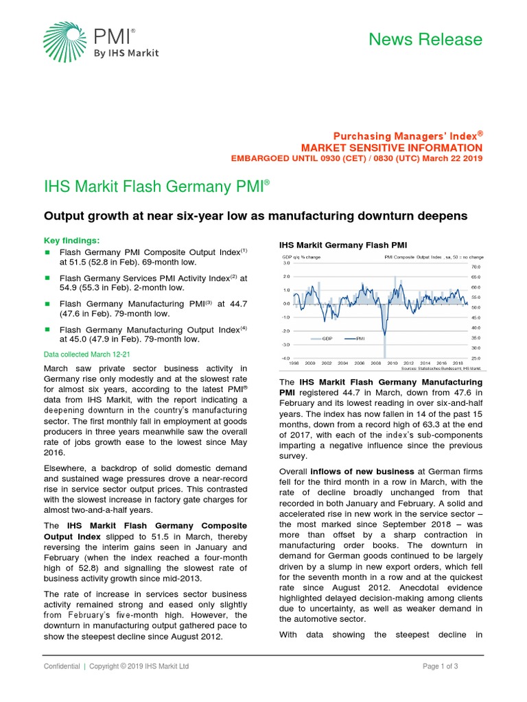 IHS Markit Flash Germany PMI: News Release | PDF | Index (Economics ...