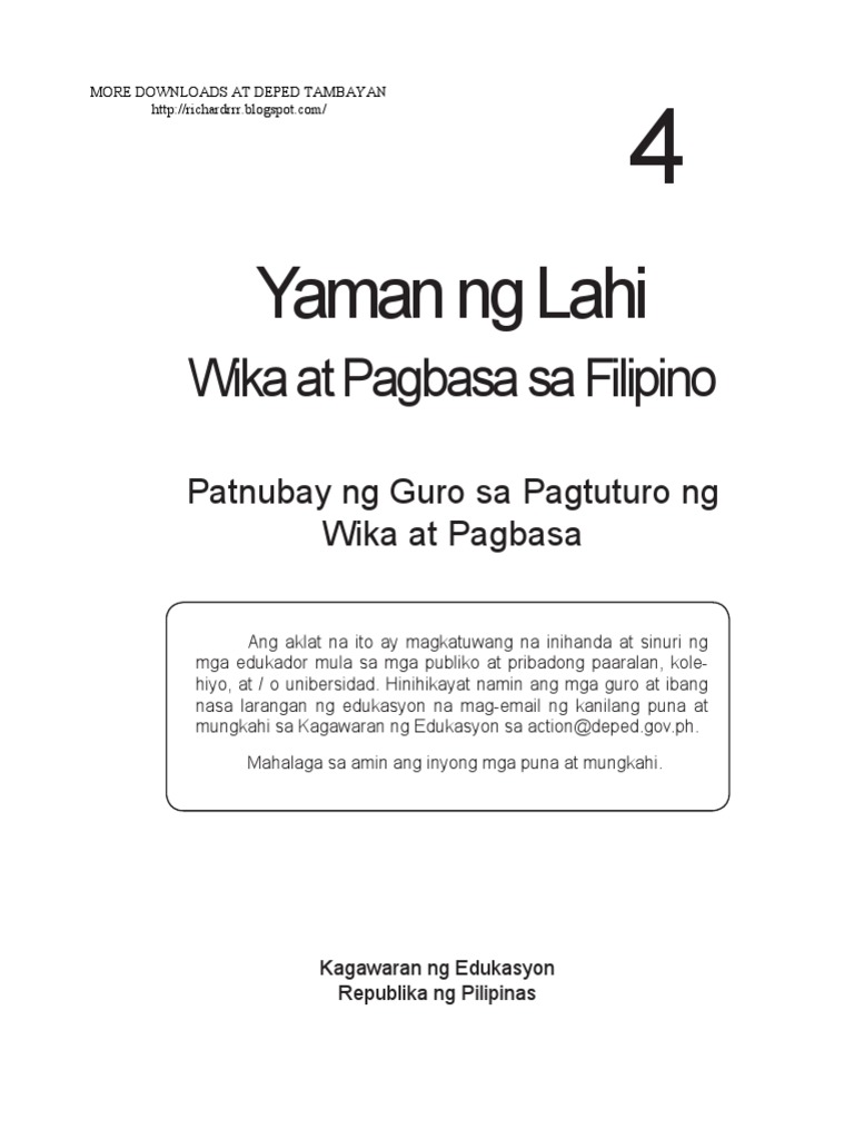 FILIPINO Grade 4 TG PDF | PDF