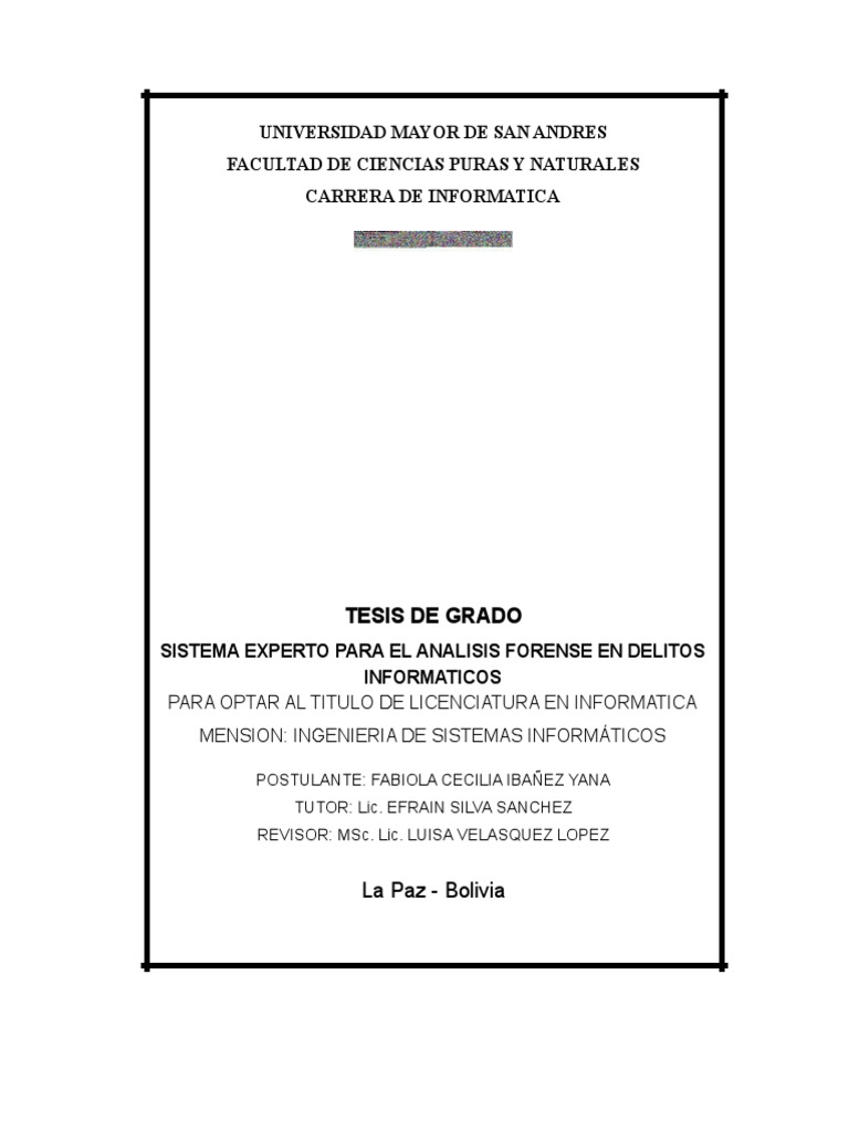 Tesis de Informatica Forence | PDF | Lógica de primer orden | Cibercrimen