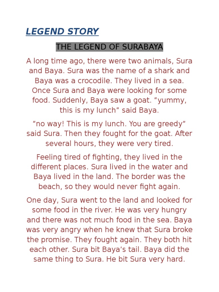 Legend Story: The Legend of Surabaya | PDF