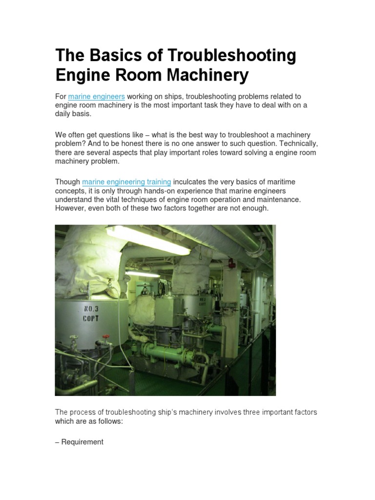 The Basics of Troubleshooting Engine Room Machinery | PDF ...