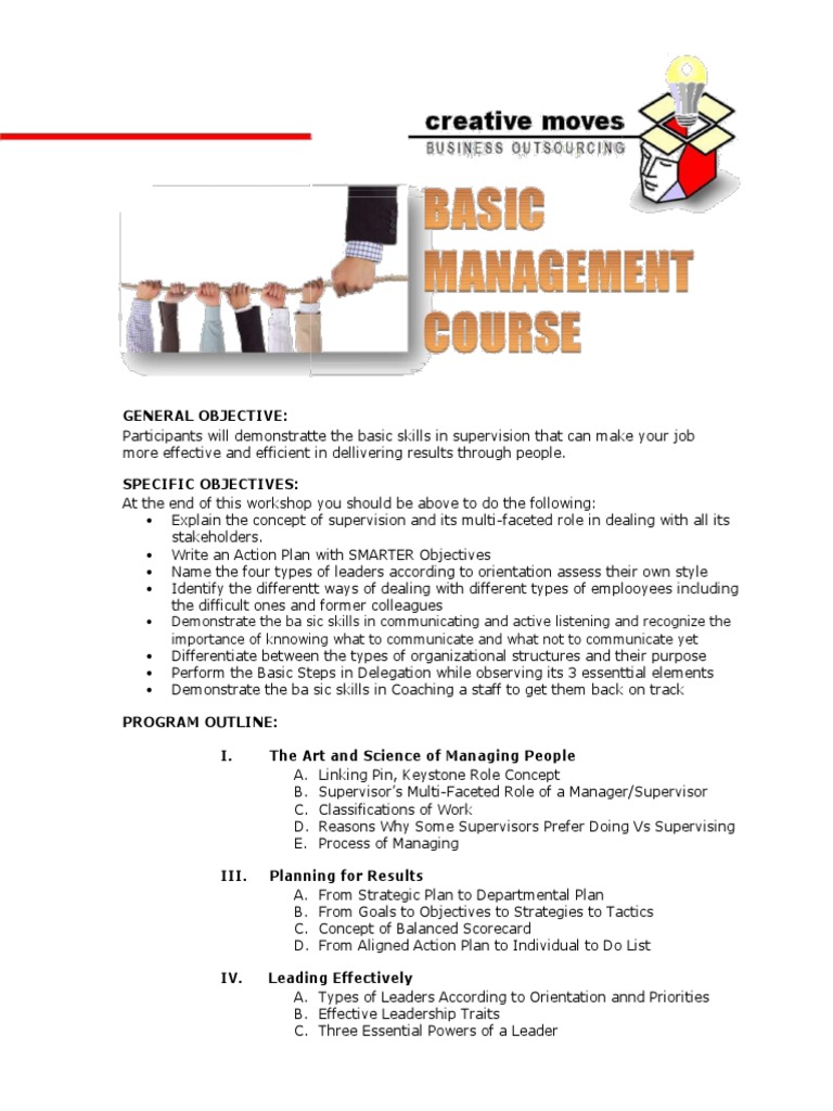 Basic Management Course - Ploc | PDF | Leadership | Cognition