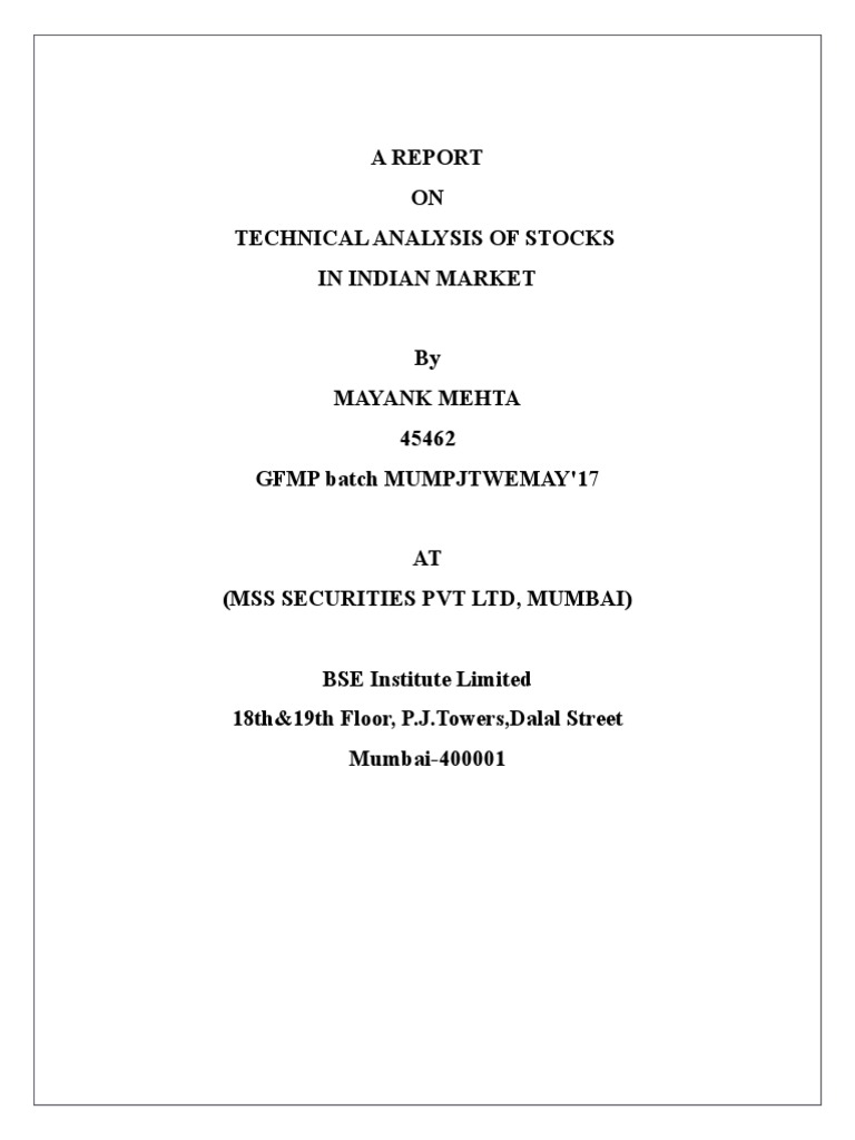 Mayank Mehta Final Project | PDF | Technical Analysis | Financial Markets