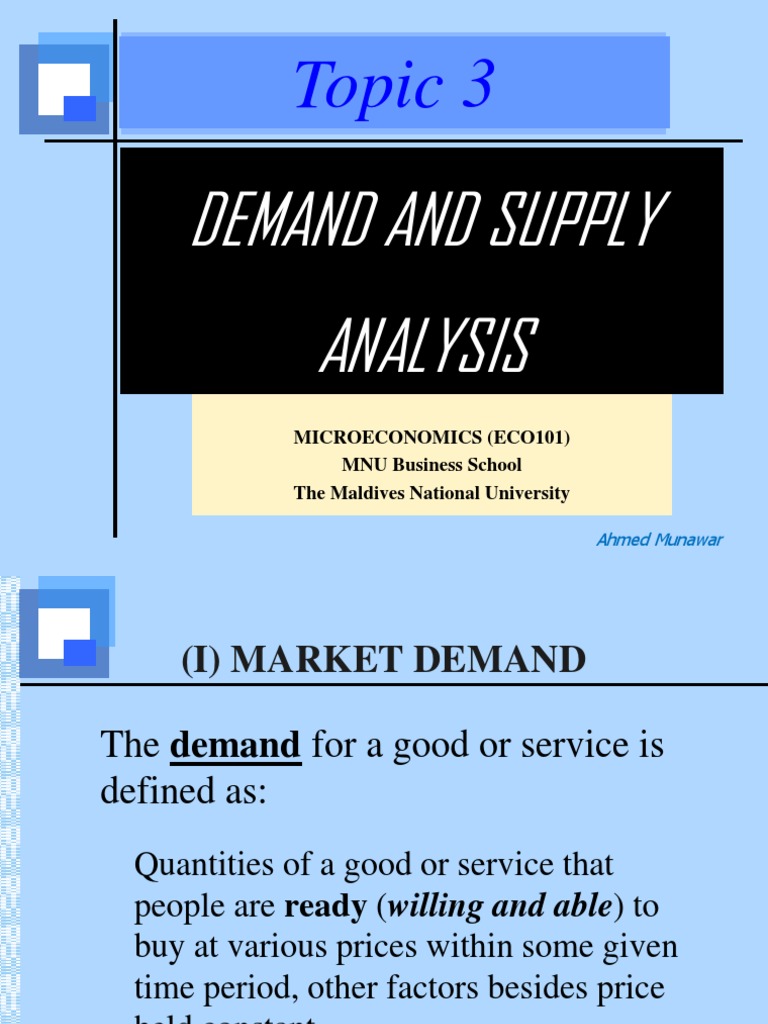 Lecture 3 - Topic 3 - BS - Demand & Supply PDF | PDF | Supply And ...