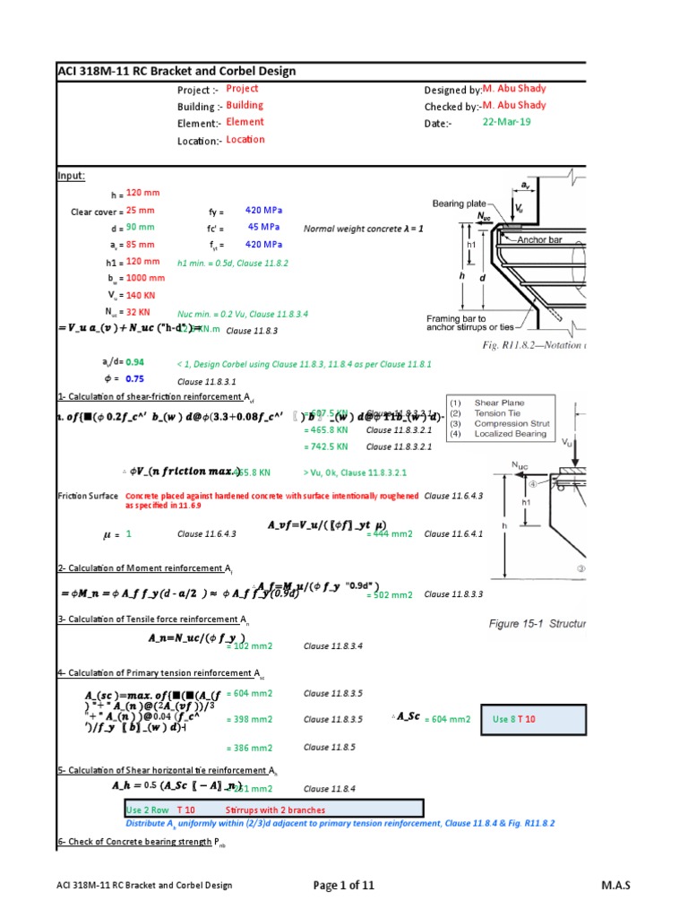 ACI 318M-11 RC Bracket and Corbel Design_v0.03_2017!04!10 | Structural ...