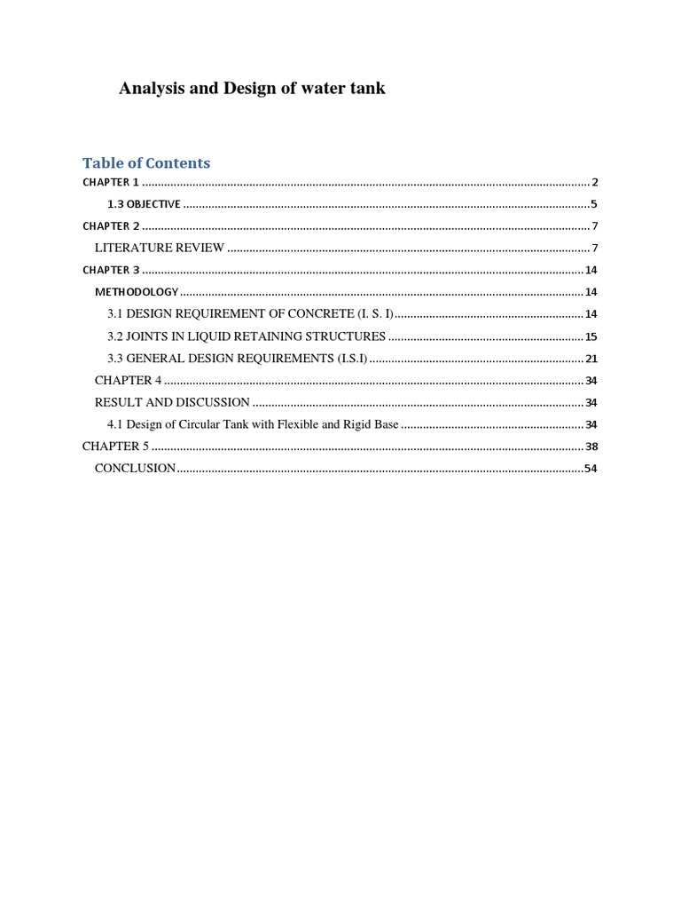 Analysis and Design of Water Tank | PDF | Thermal Expansion | Bending