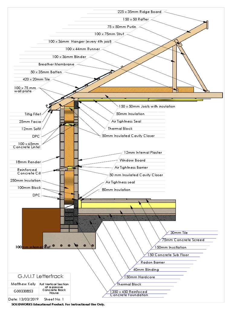 Passive Block Foundation Drawing | PDF | Engineering | Structural ...