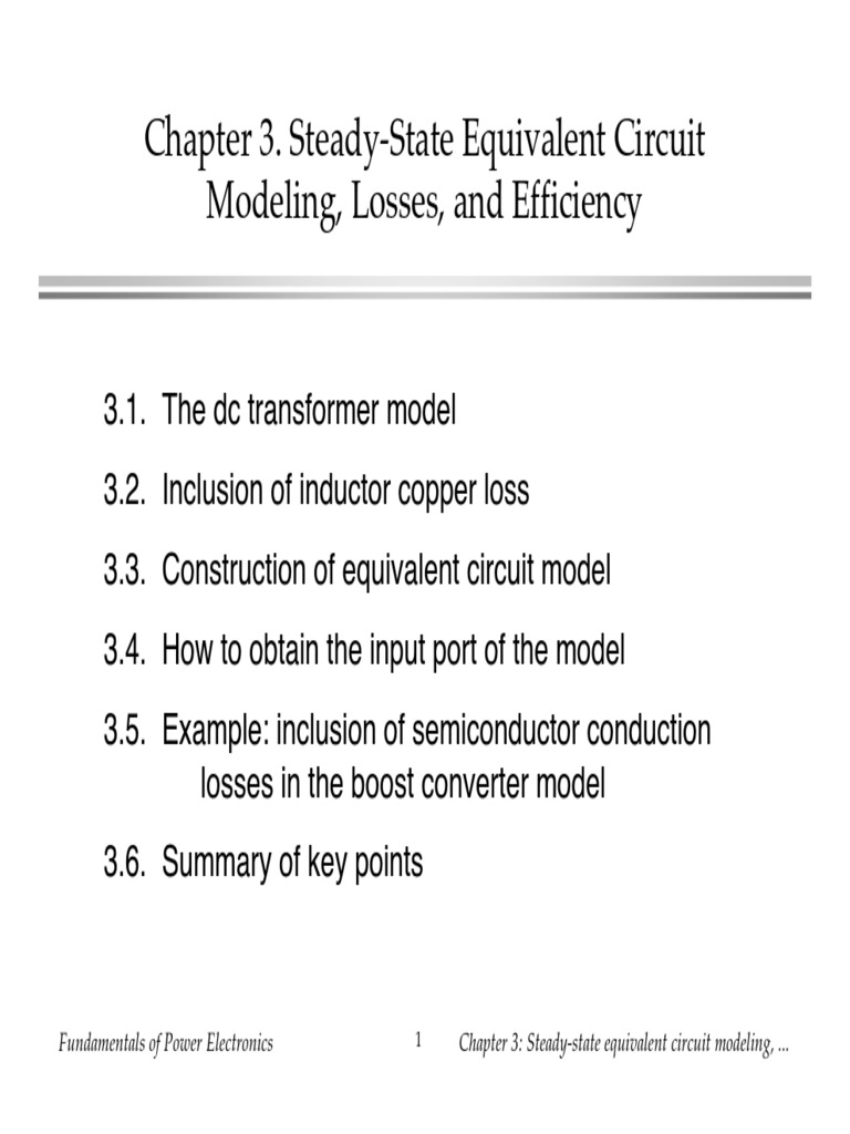 Chapter 3. Steady-State Equivalent Circuit Modeling, Losses, and Efficiency | PDF | Electrical ...