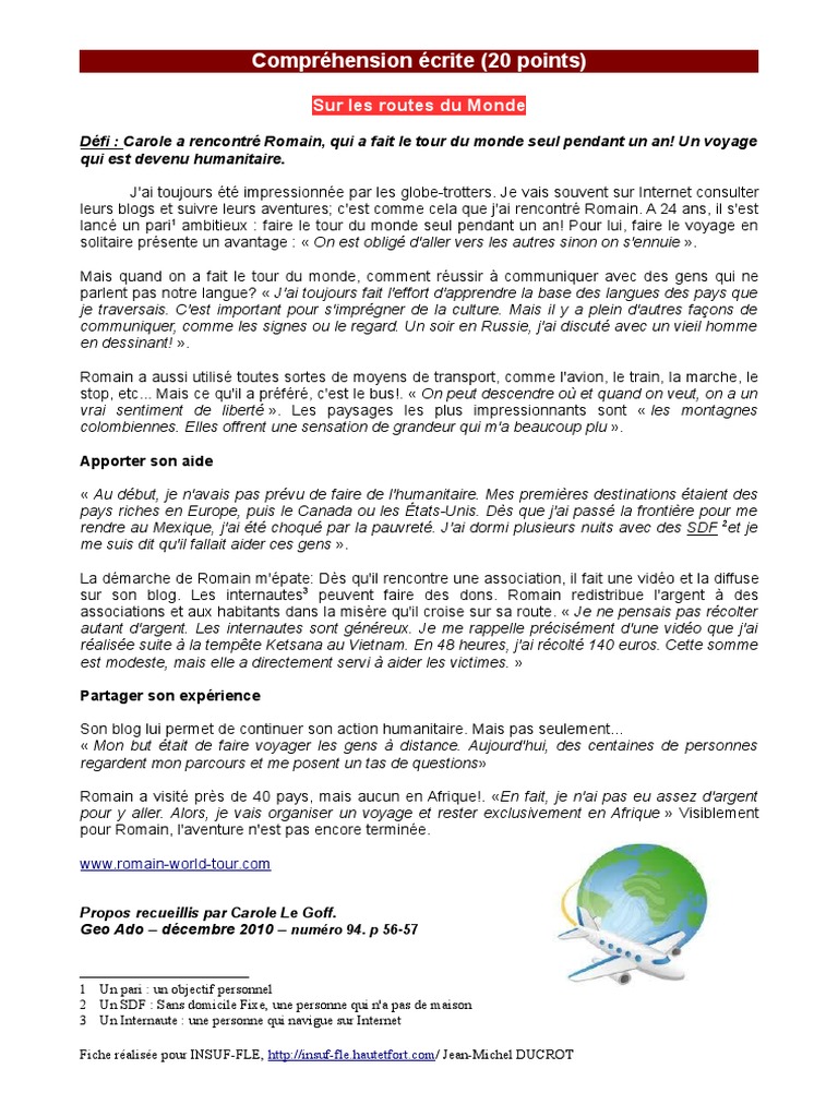 Comprehension Des Ecrits | PDF