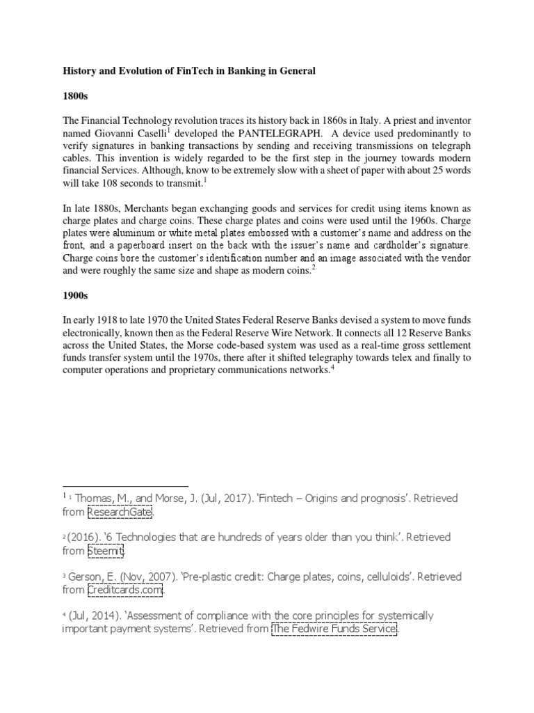 History and Evolution of FinTech in Banking v3 | PDF | Online Banking ...
