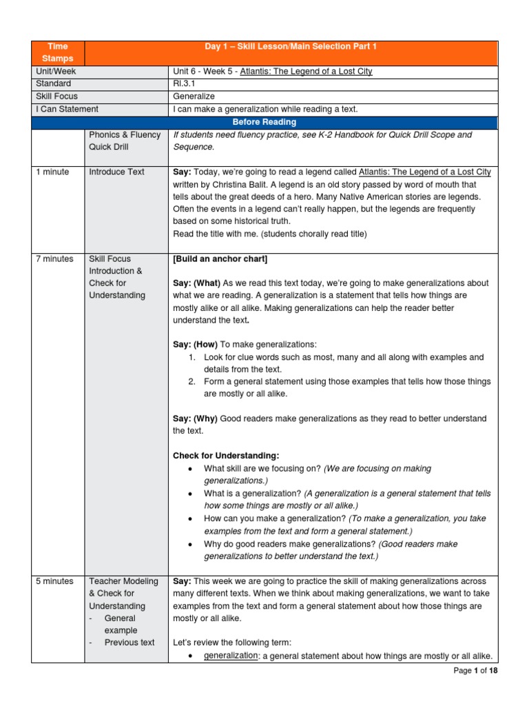 3 Unit 6 Week 5 Lesson Plan Playbook | PDF | Phonics | Reading ...