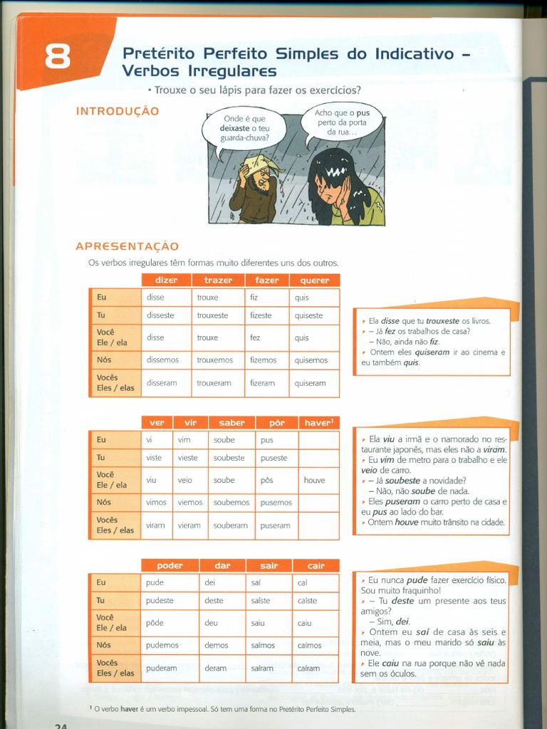 Pretérito Perfeito Simples - Verbos Irregulares | PDF