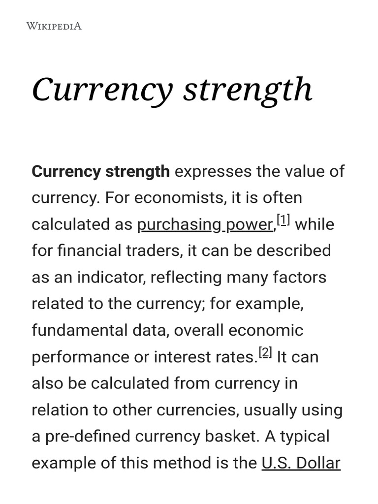 Currency Strength - Wikipedia | PDF | Foreign Exchange Market ...