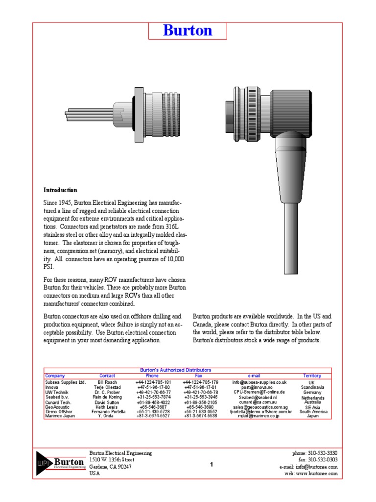 Burton Underwater-Catalog PDF | PDF | Electrical Connector | Equipment
