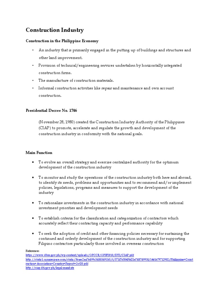 Construction Industry: Construction in The Philippine Economy | PDF ...