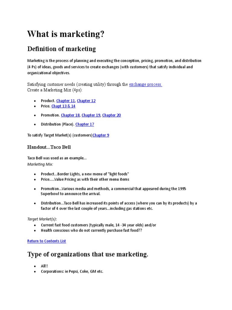 What is Marketing? Definition and Examples | PDF | Market Segmentation ...