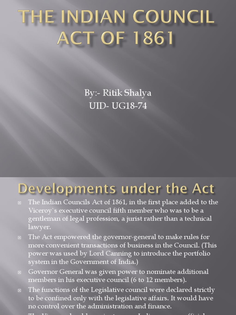 The Indian Council Act of 1861 | PDF | Judge | Judiciaries