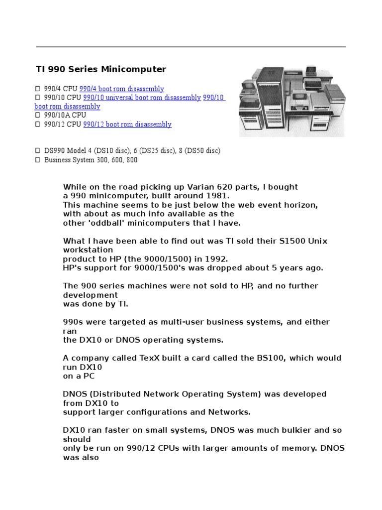 TI 990 Series Minicomputer | PDF | Operating System | Computer Programming