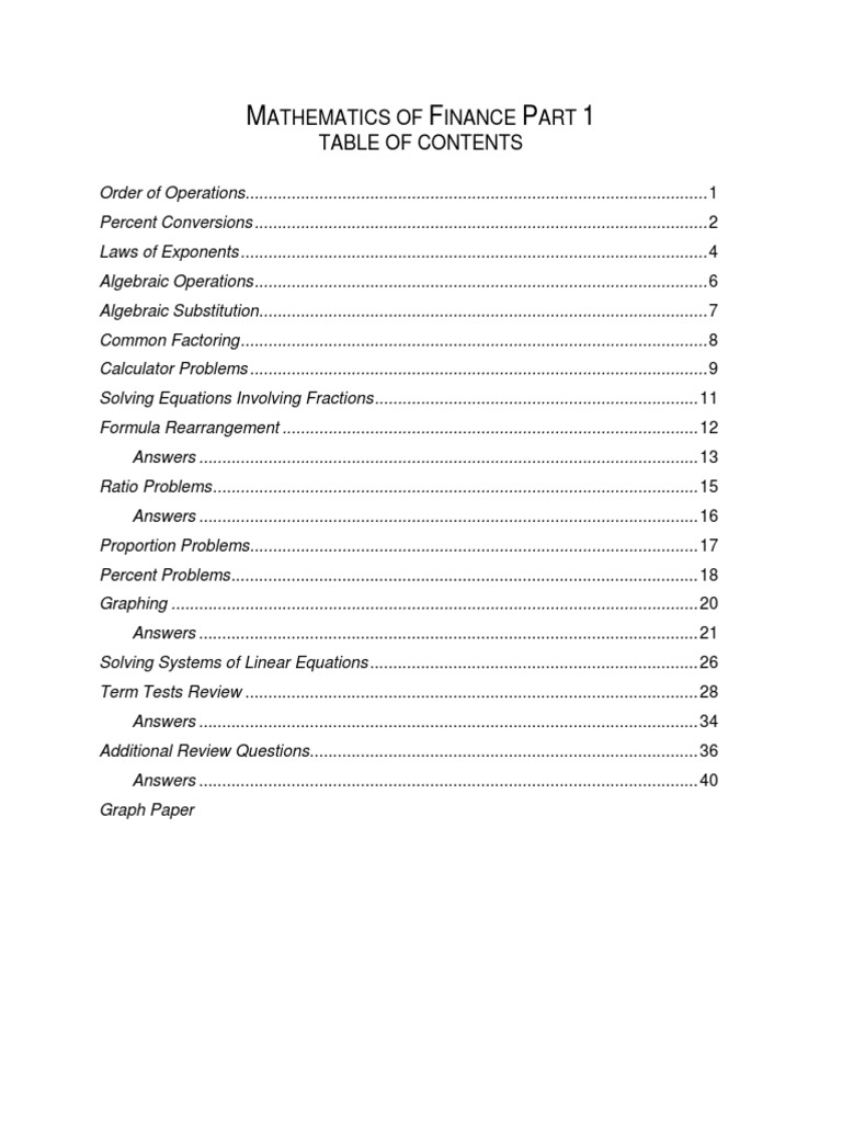 Mathematics of Finance Basics | PDF | Taxes | Investing
