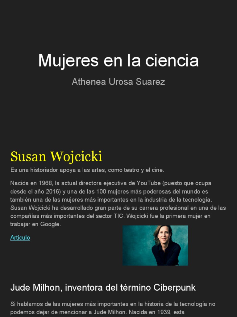 Mujeres en La Ciencia | PDF | Internet | Tecnología de información y ...