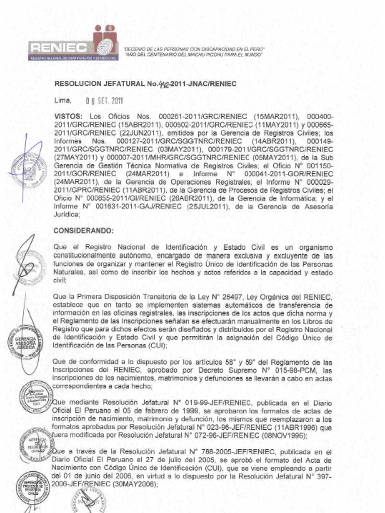 Modelo de La Reniec PDF | PDF