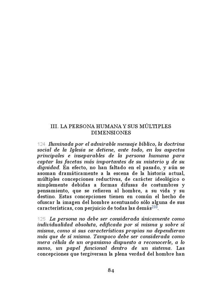 La Persona Humana y Sus Múltiples Dimensiones (Compendio de La Doctrina ...