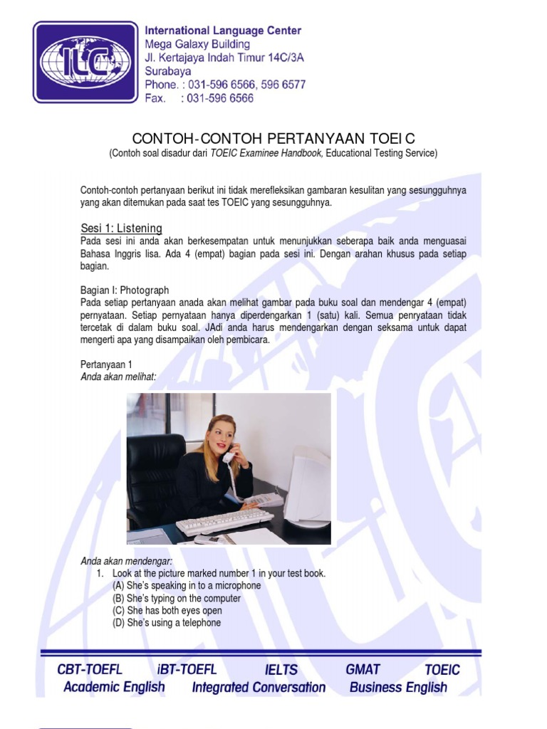 Contoh Soal dan Materi Tes TOEIC | PDF | Industri Jasa | Business